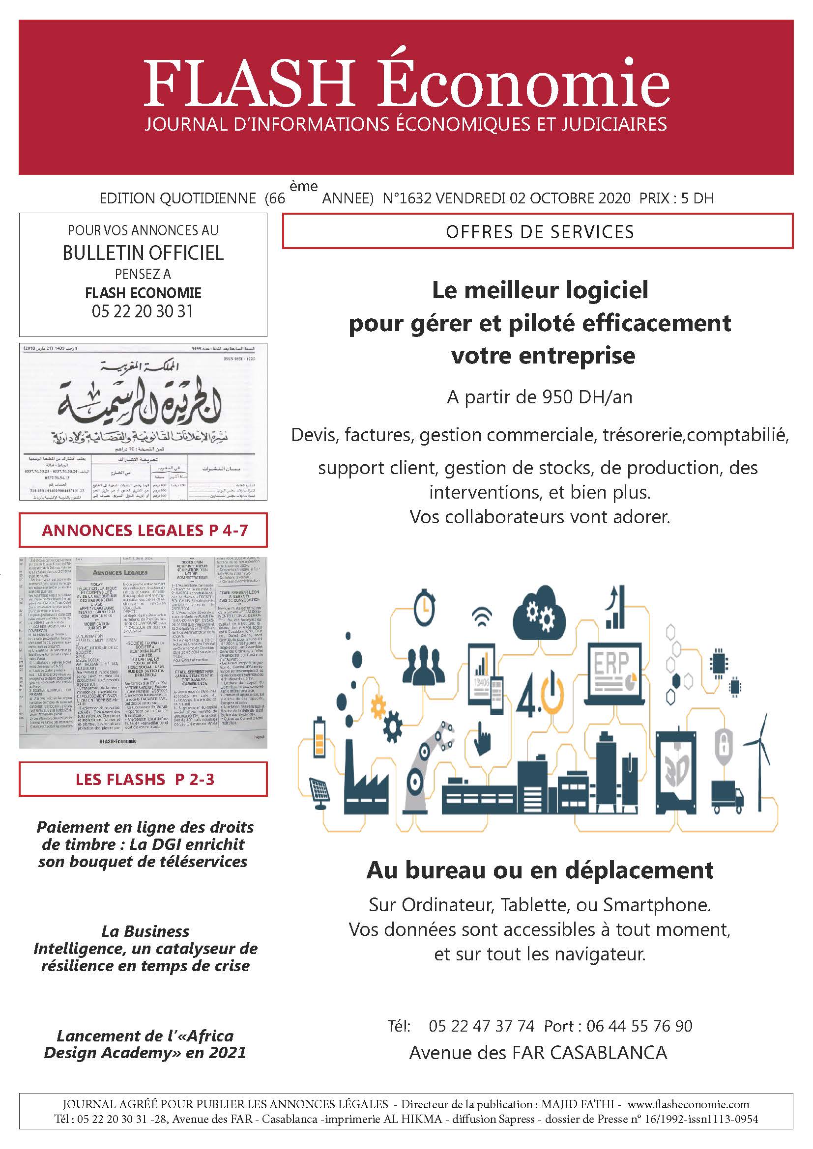 tarif publicité bulletin officiel maroc