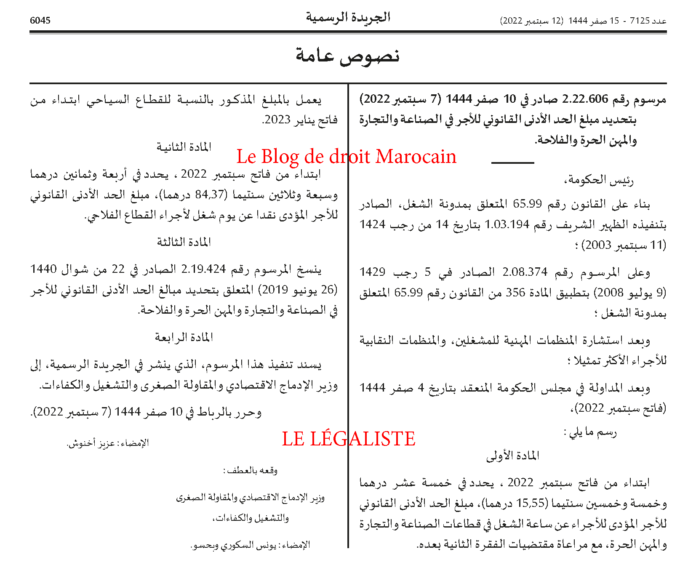 Le SMIG et le SMAG au Maroc pour à partir de septembre 2022 | FLASH ECONOMIE